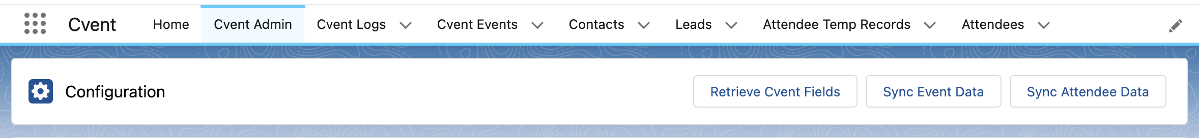 picture of configuration in Salesforce