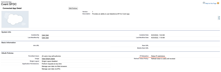 picture of configuration in Salesforce