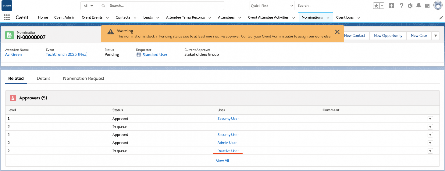 picture of configuration in Salesforce