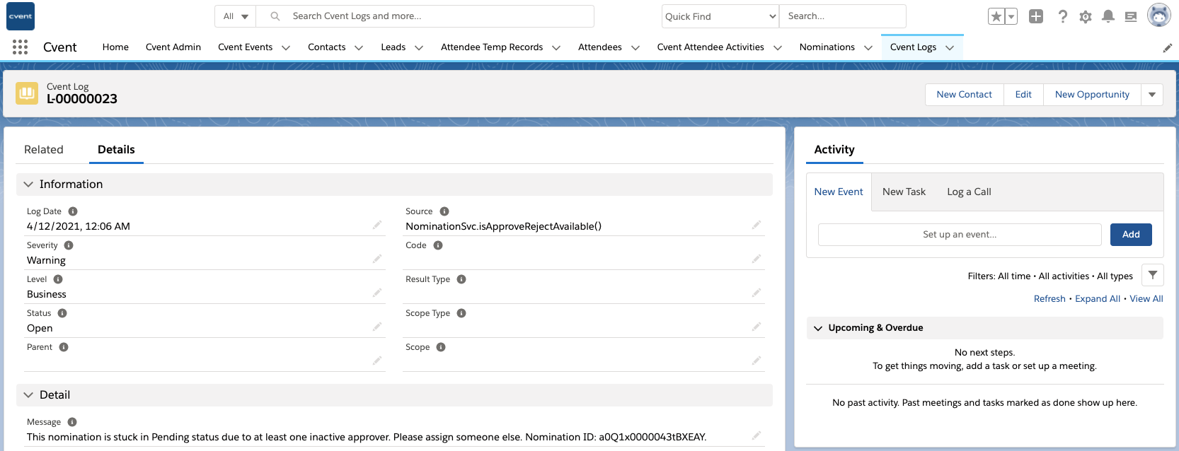 picture of configuration in salesforce