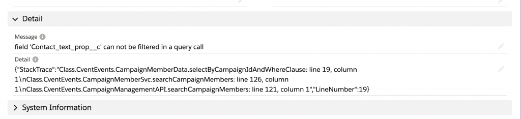 picture of configuration in Salesforce